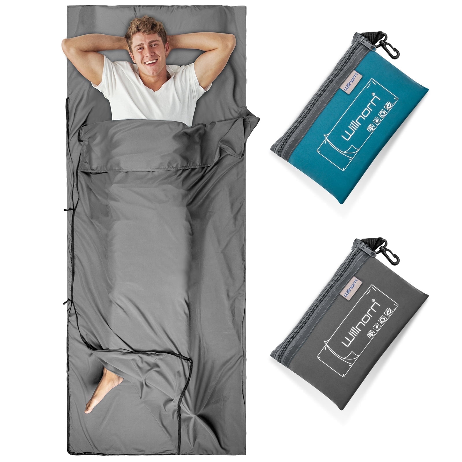 Sleeping liner camping, Ultralight Silky Satin Adult Sleep Sack & Self ...