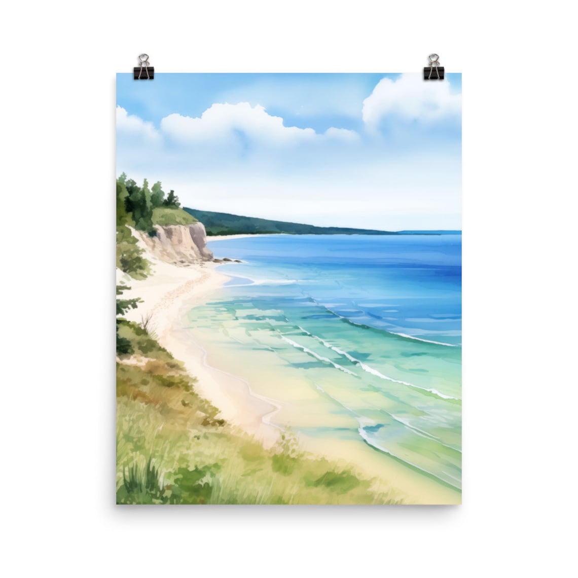 Sleeping Bear Dunes Print, Michigan Coastal Wall Art, Lake Michigan Us ...