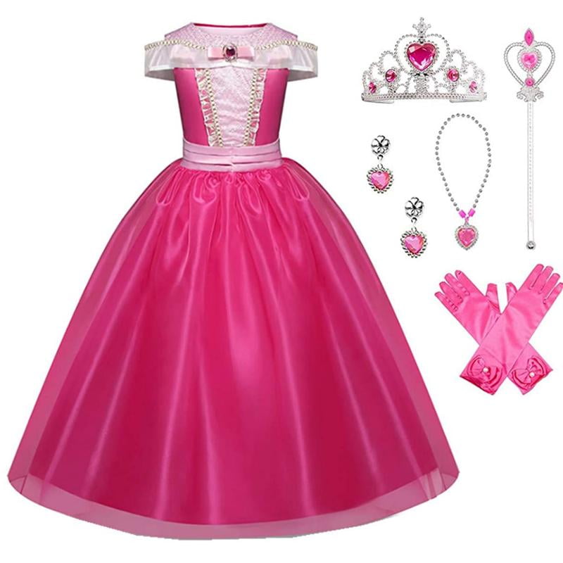 Sleeping Beauty Princess Party Girls Costume Dress Deluxe Queen Fancy ...
