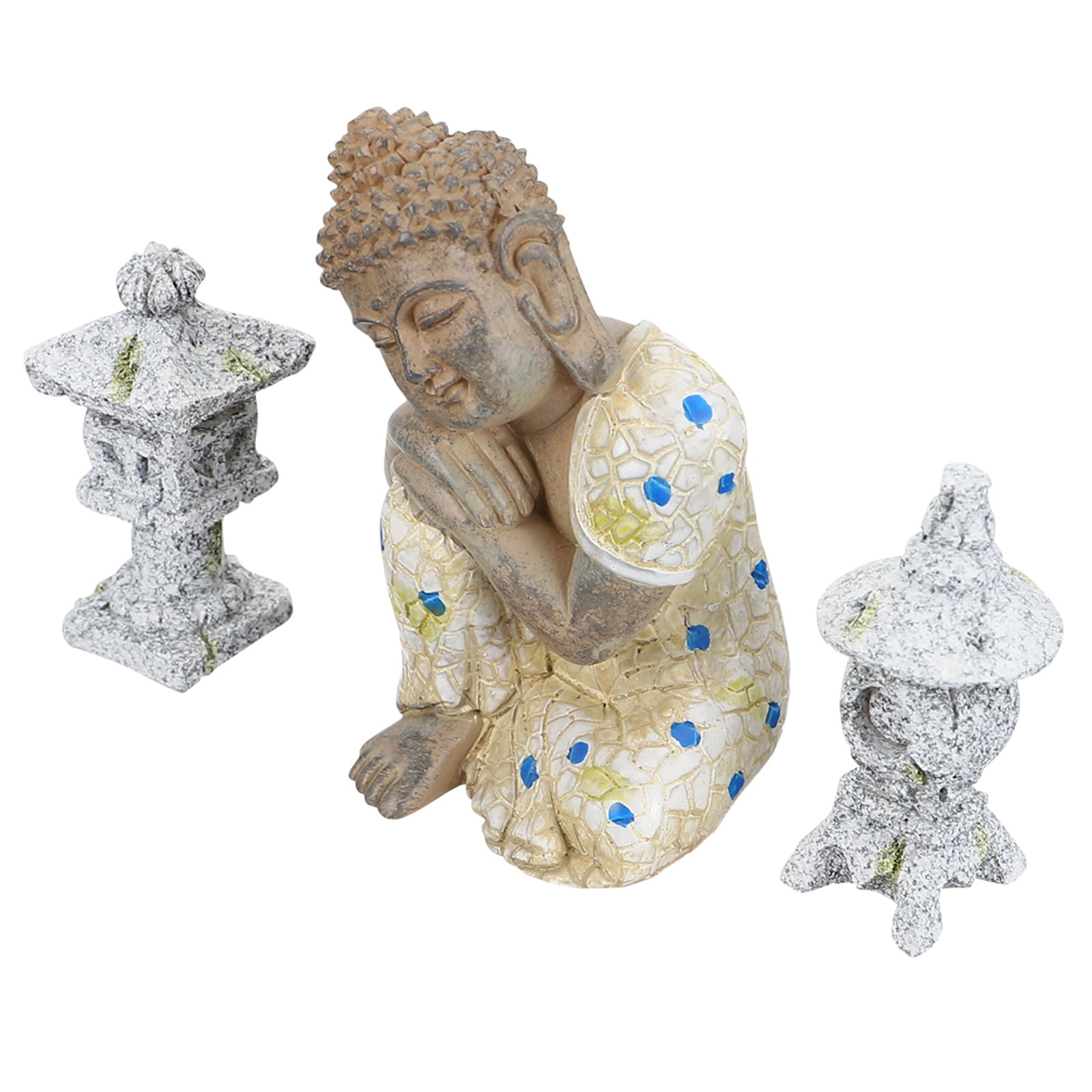 Sleeping Buddha Garden Ornament Resin Crafts Fish Tank Decoration Desk ...