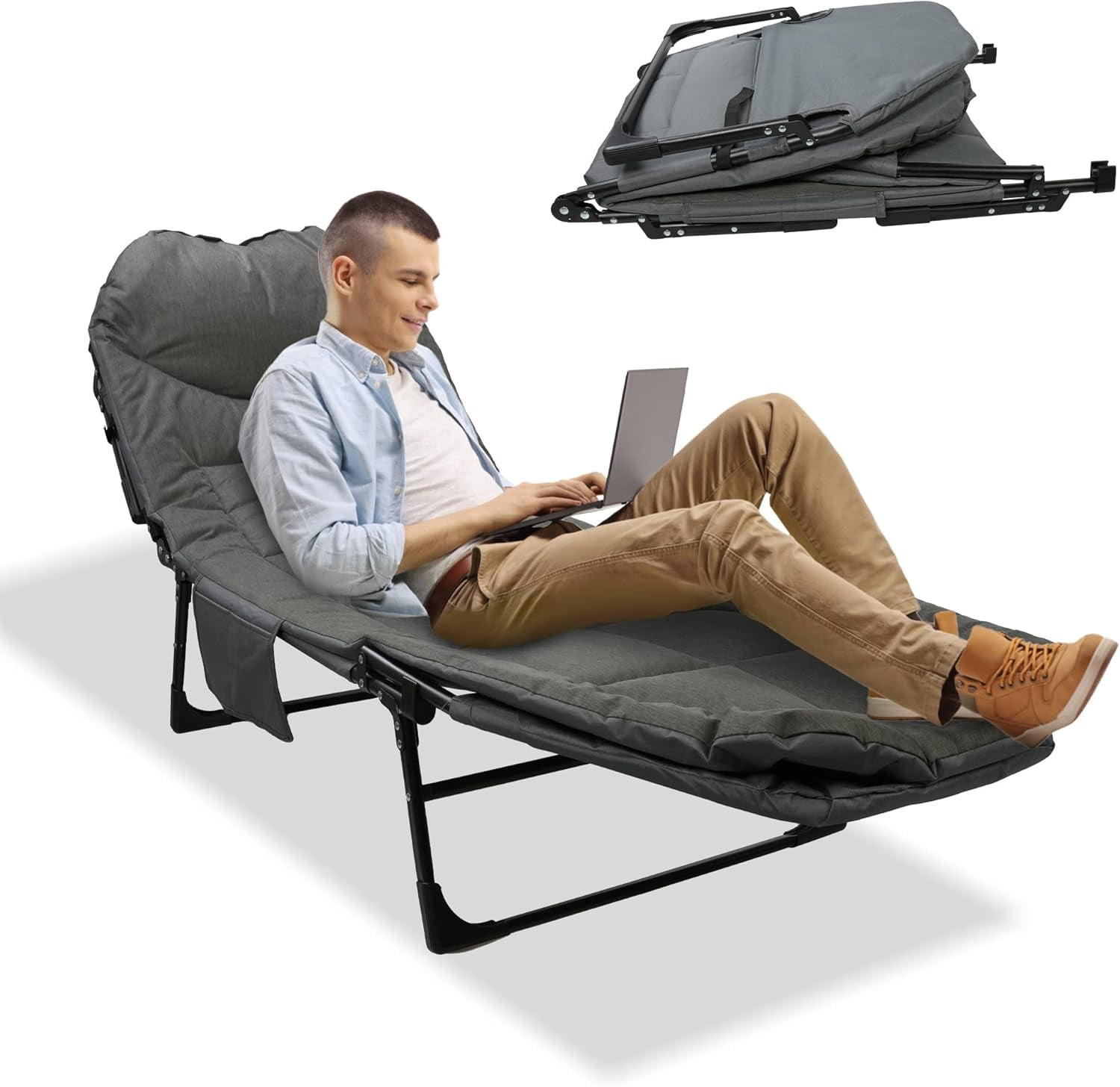 Sleeping Cots for Adults Folding Camp Cot Bed with Mattress Camping ...