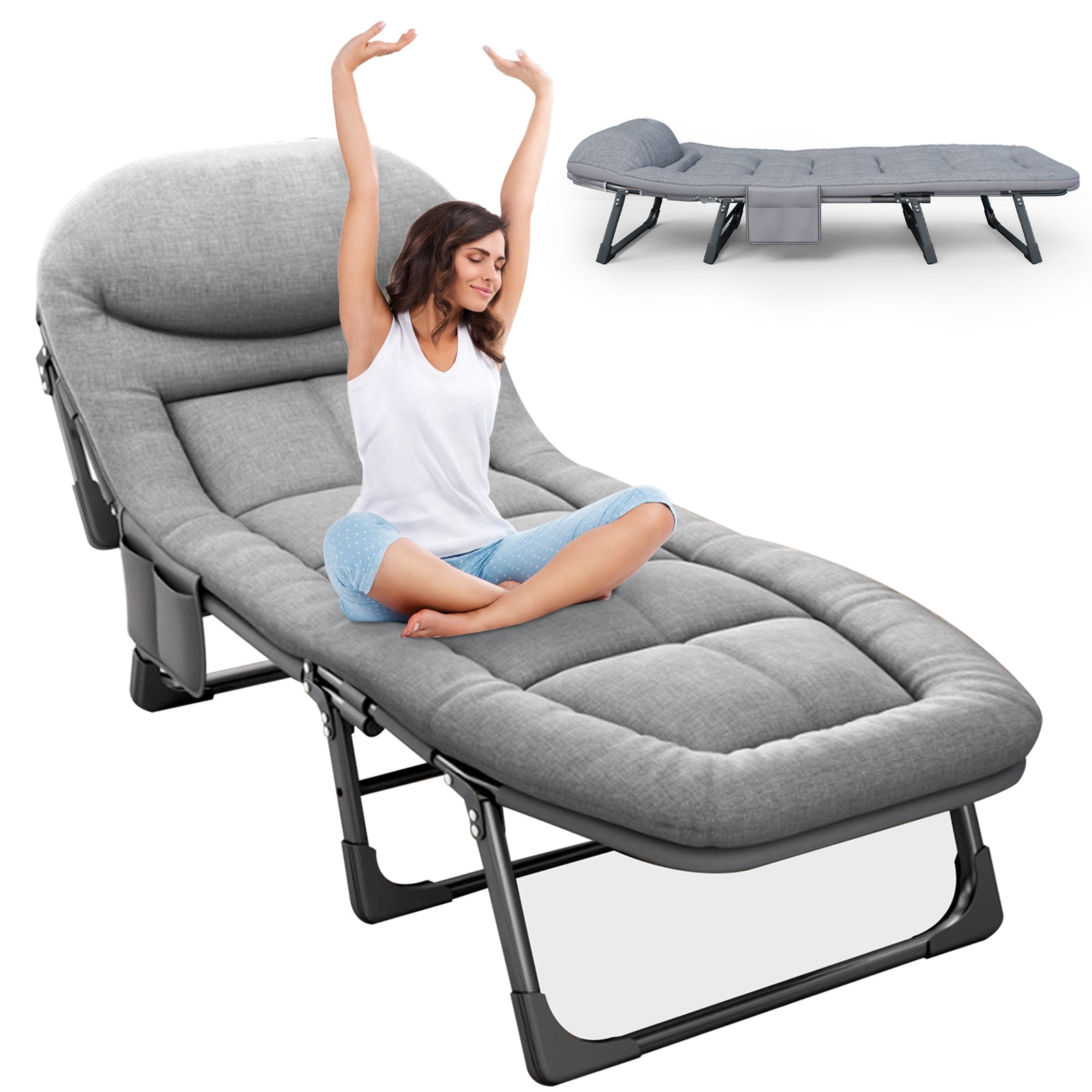 Sleeping Cots/Camping Cots for Adults 6 Adjustable Positions Portable ...
