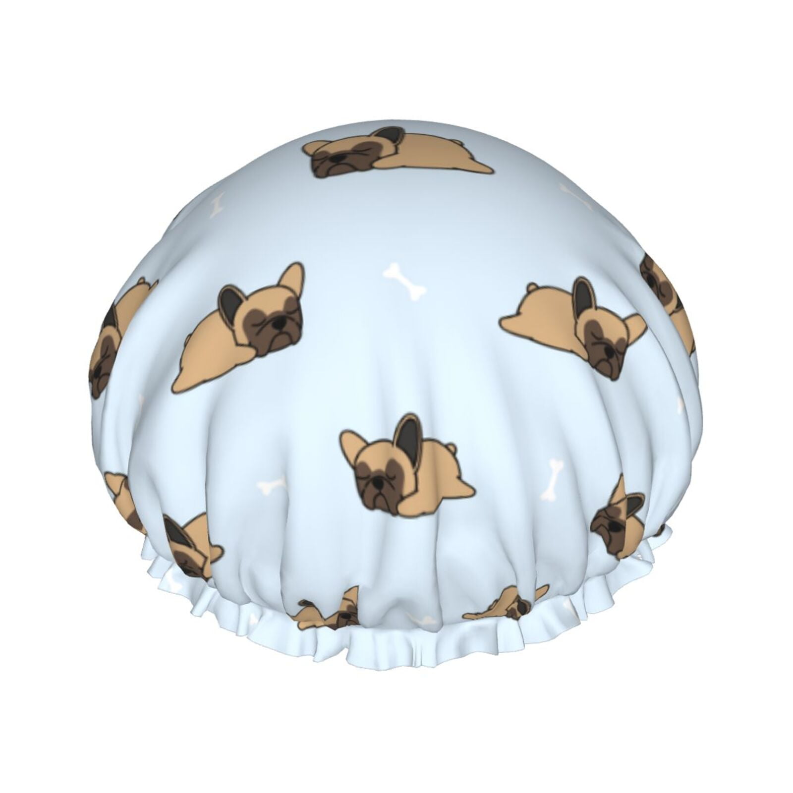Sleeping Cute French Bulldog Shower Cap, Reusable Bath Hair Hat for all ...