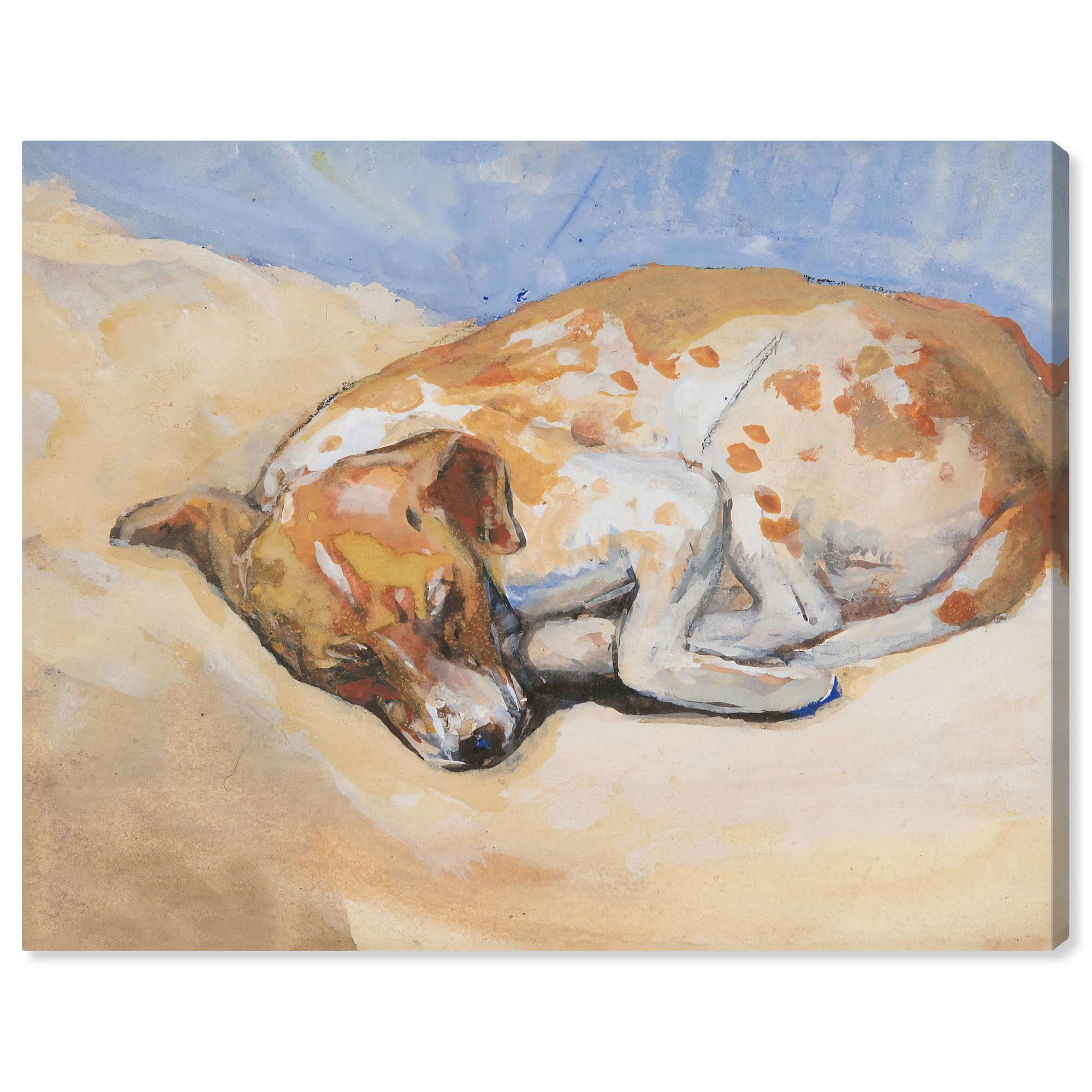 Sleeping Dog Canvas Vintage Dog Art by Art Remedy, Gallery Wrapped, 20 ...