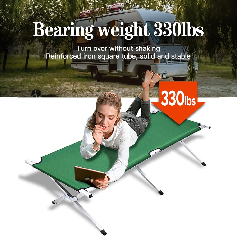 Sleeping Folding Camping Cot Portable Iron Folding Bed Outdoor Sleeping ...