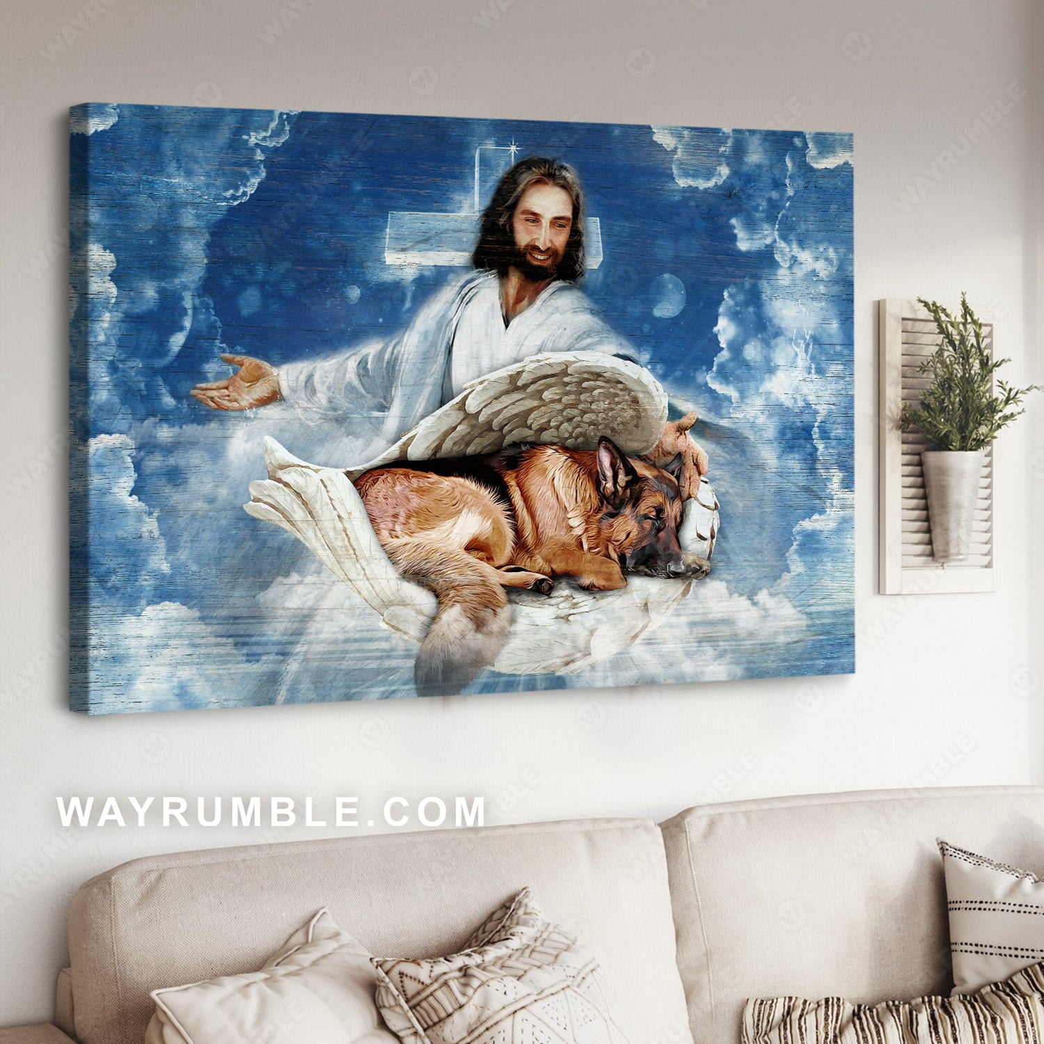 Sleeping German shepherd, Angel wings, Walking with Jesus - Jesus ...