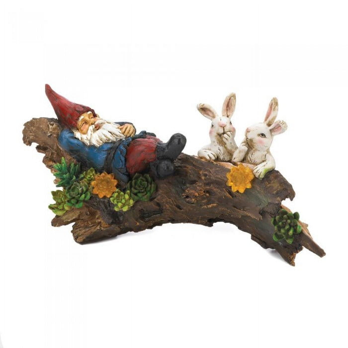 Summerfield Terrace Sleeping Gnome Bunnies Solar Statue - Walmart.com