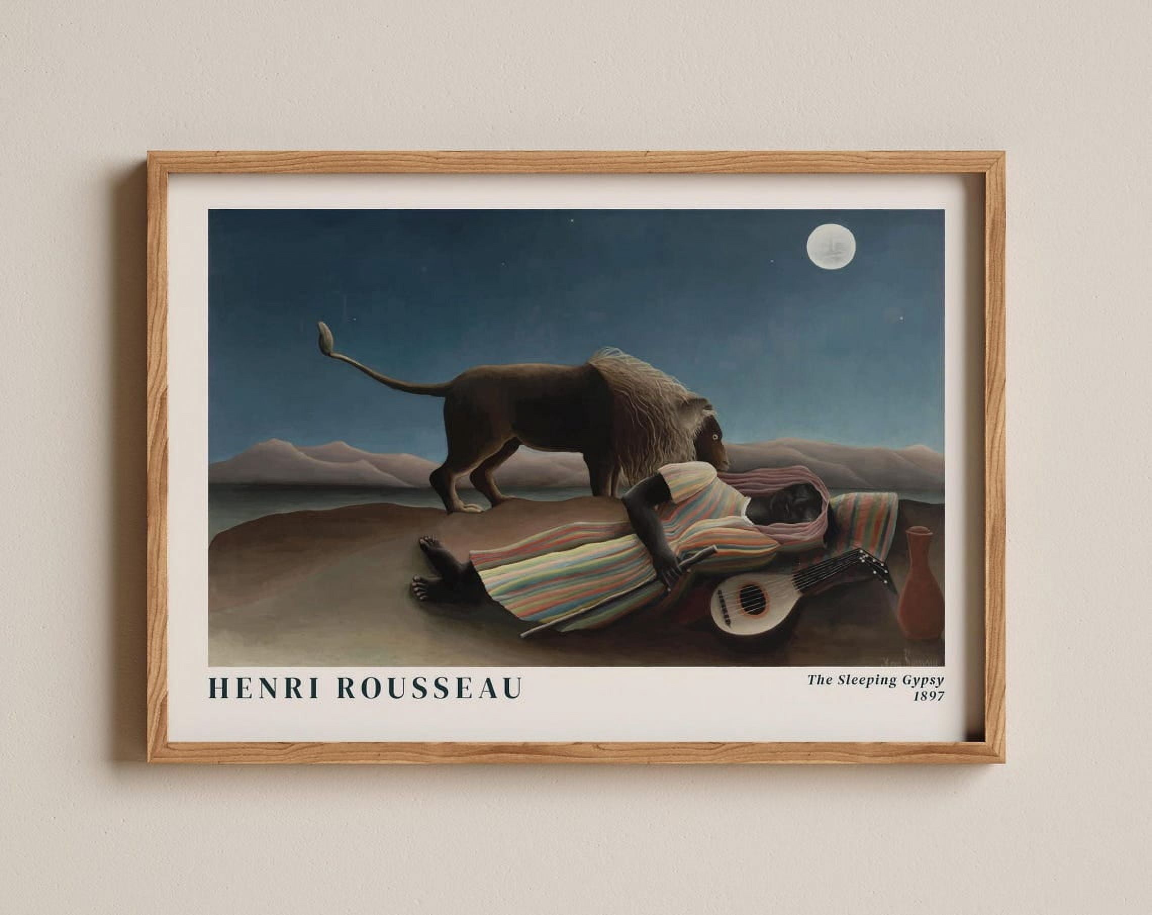 The Sleeping Gypsy Print, Henri Rousseau 1897 Painting, Surreal Artwork ...