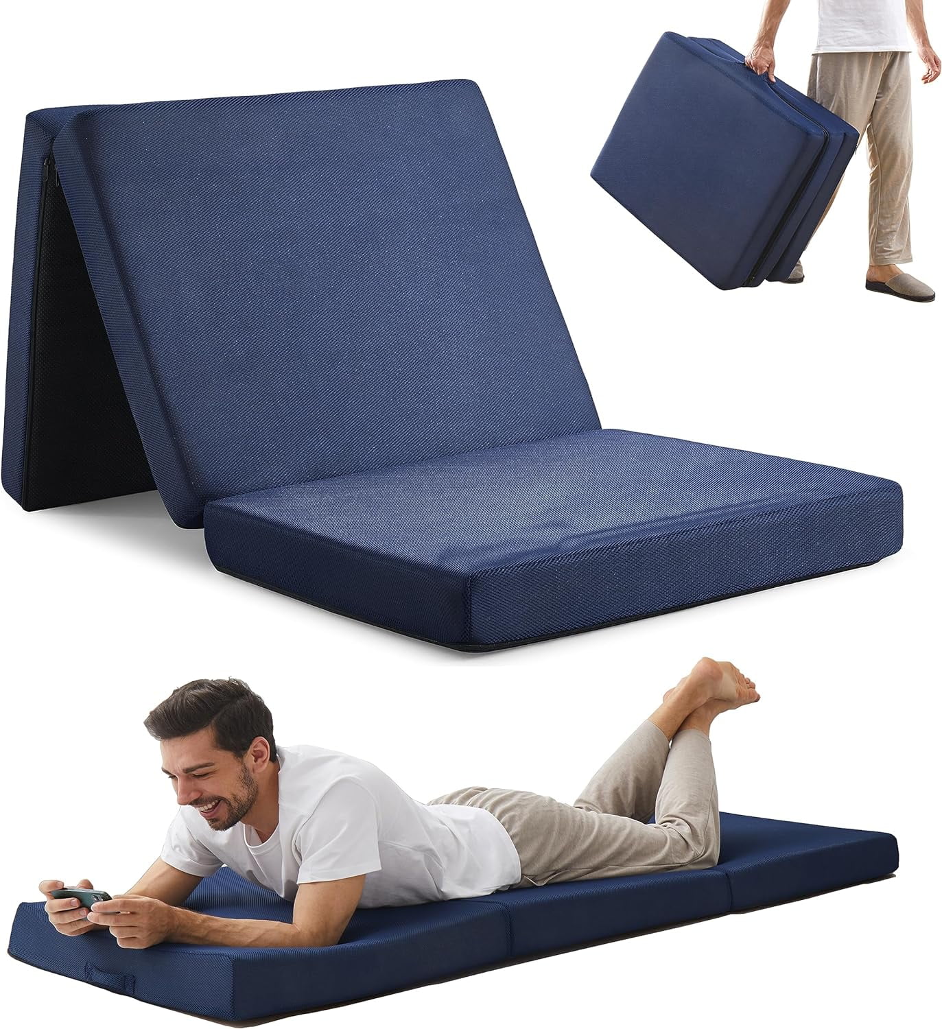 Sleeping Mats for Adults,Memory Foam Camping Folding Pad,Floor Trifold ...