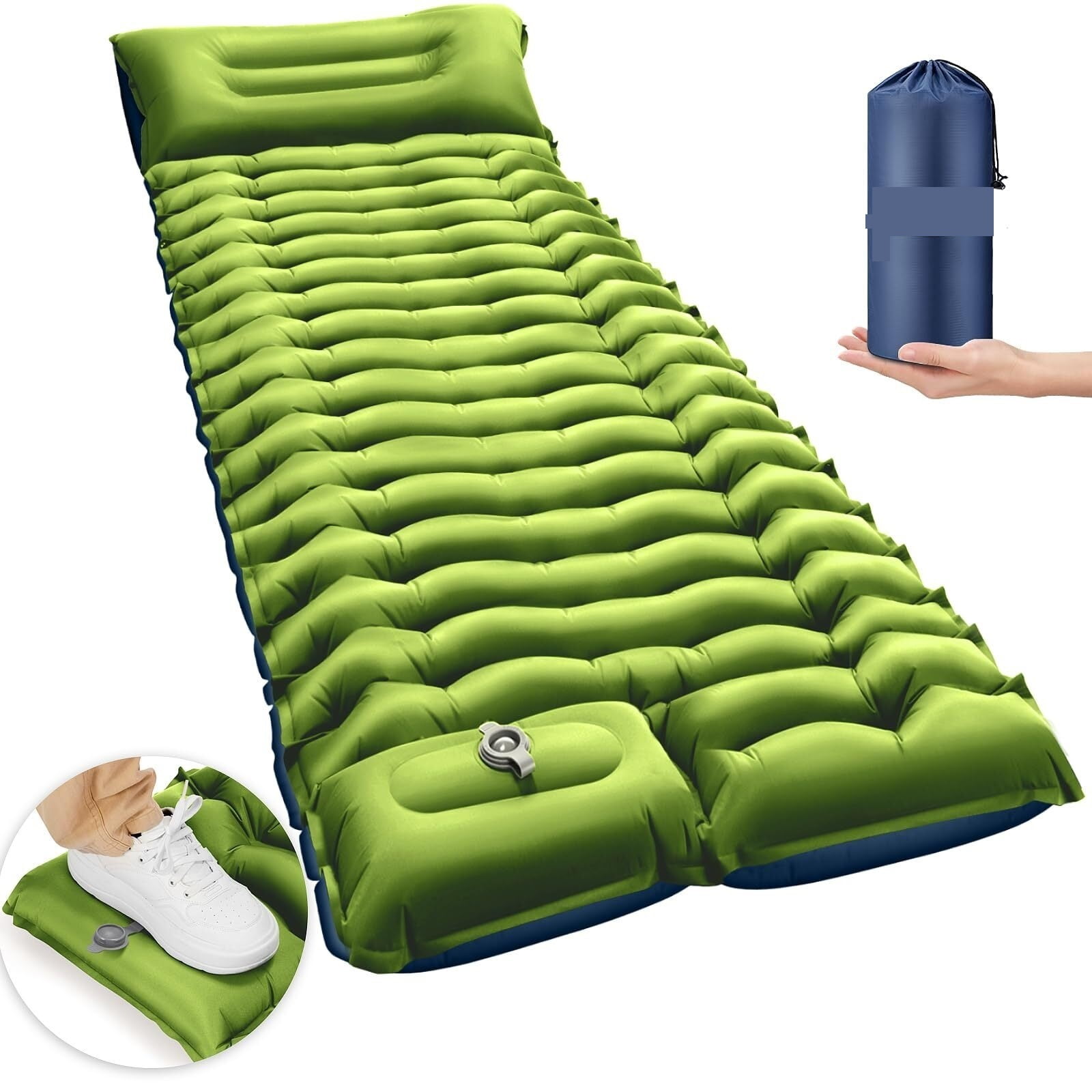 Sleeping Pad for Camping, Ultralight Inflatable Camping Mat with Pillow ...
