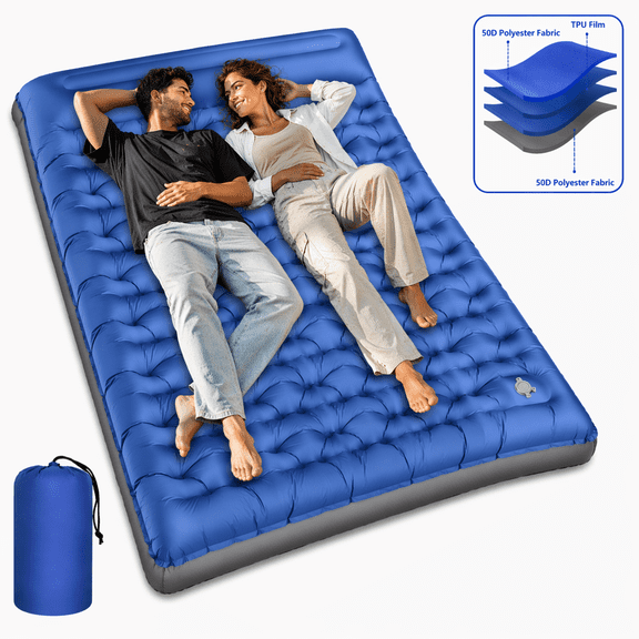 Henotian Camping Sleeping Pad,6" Thick Inflatable Air Mattress with ...