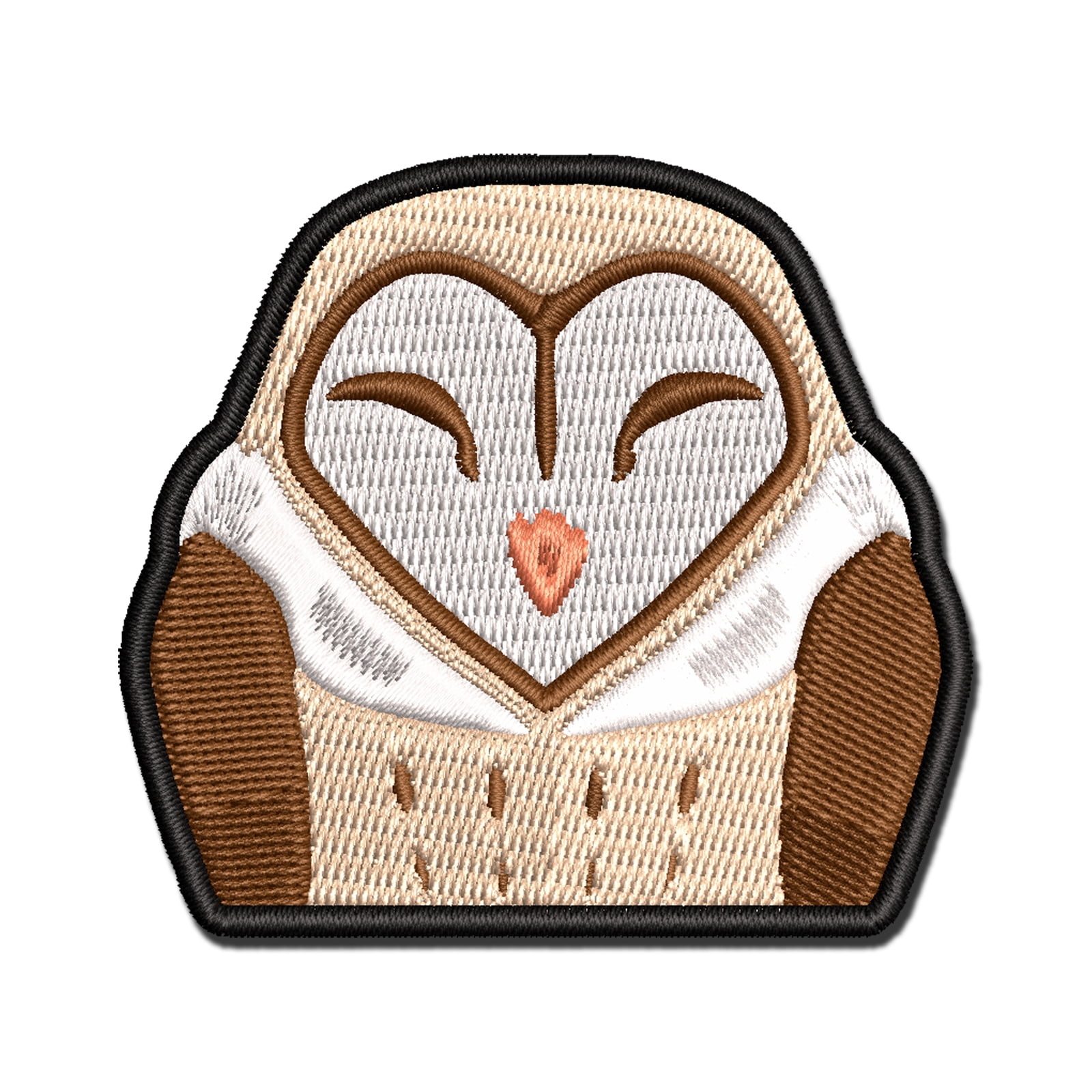 Sleeping Pocket Barn Owl Applique Multi-Color Embroidered Iron-On Patch ...