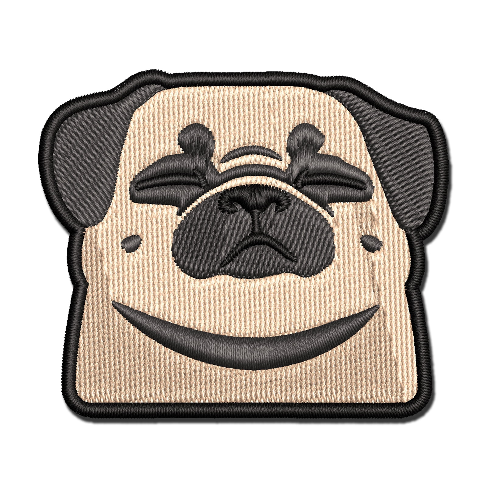 Sleeping Pocket Pug Dog Applique Multi-Color Embroidered Hook & Loop ...