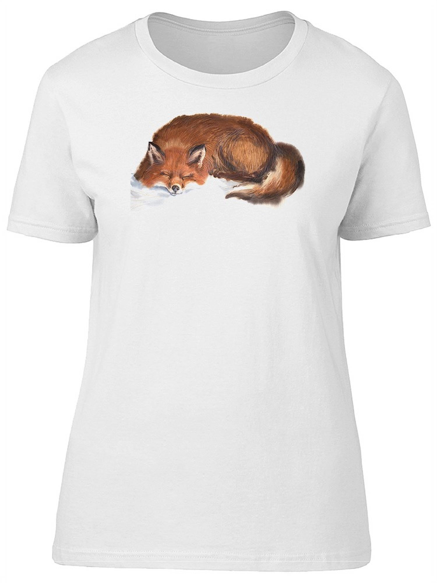 Sleeping Red Fox Illustration T-Shirt Women -Image by Shutterstock ...