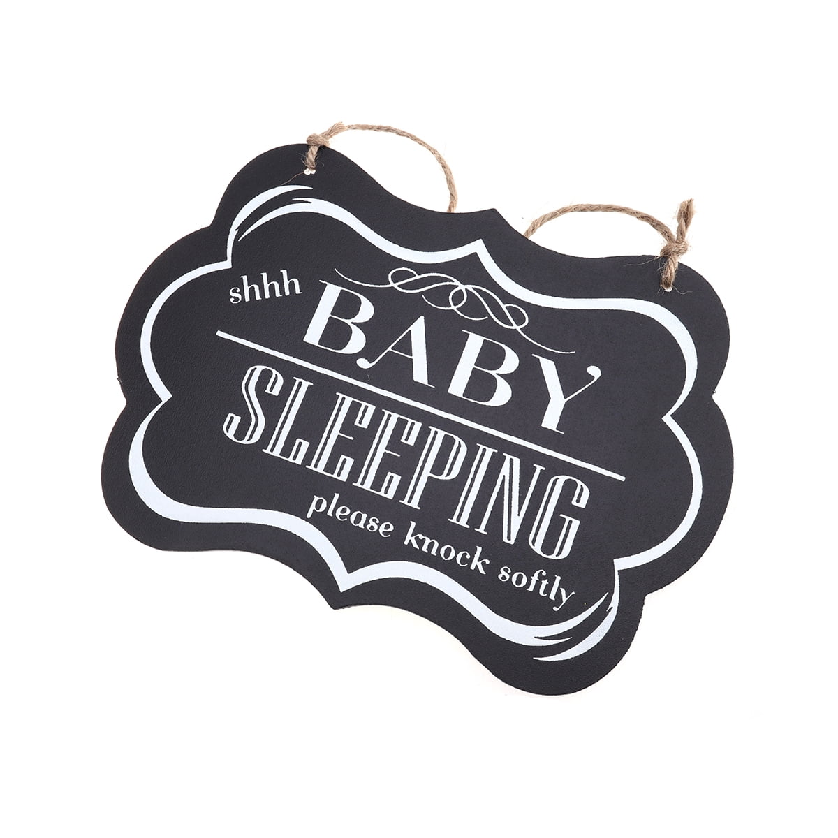 PENIKOKO Please Knock Baby Is Sleeping Door Sign Vintage Style Black ...