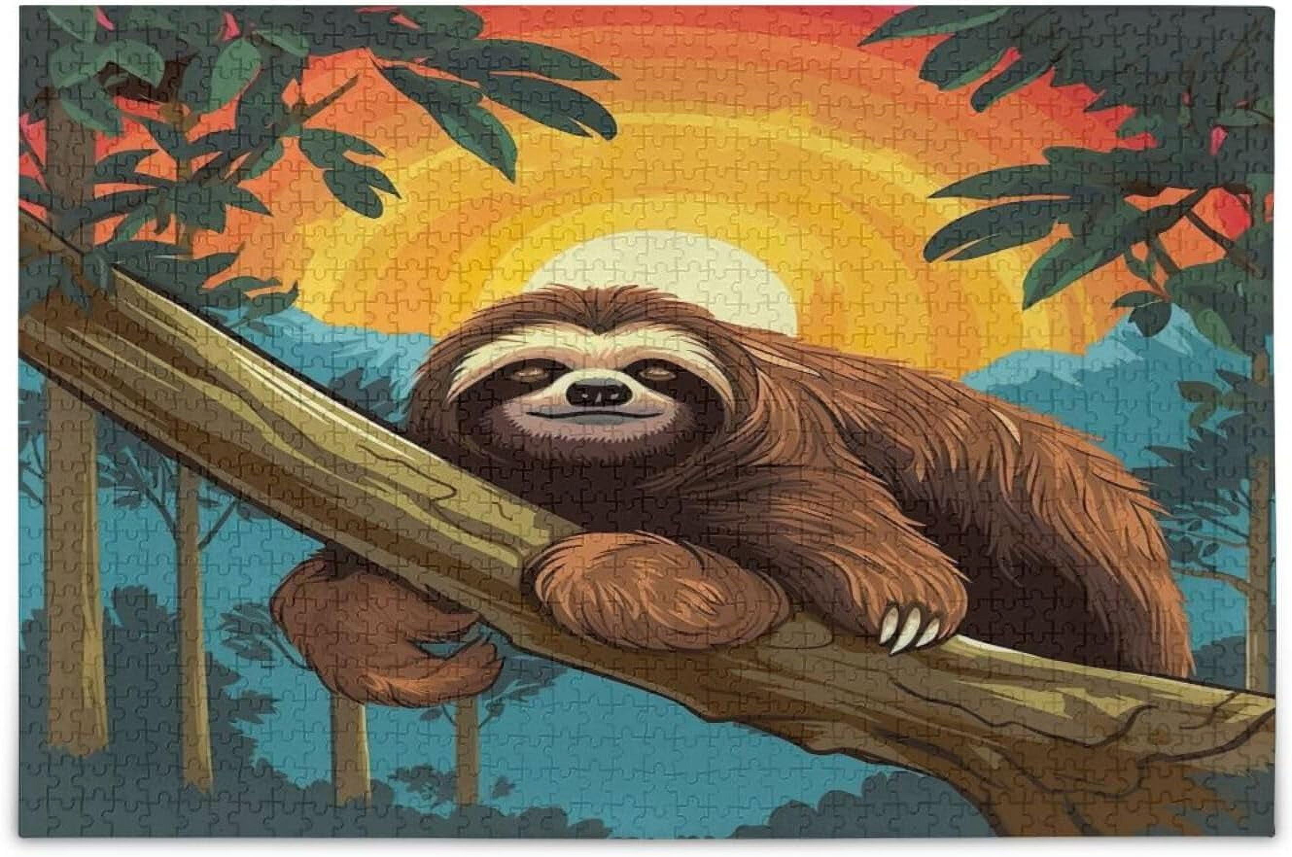 Sleeping Sloth Jigsaw Puzzles 1000 PiecesPuzzles for Adults Family Game ...