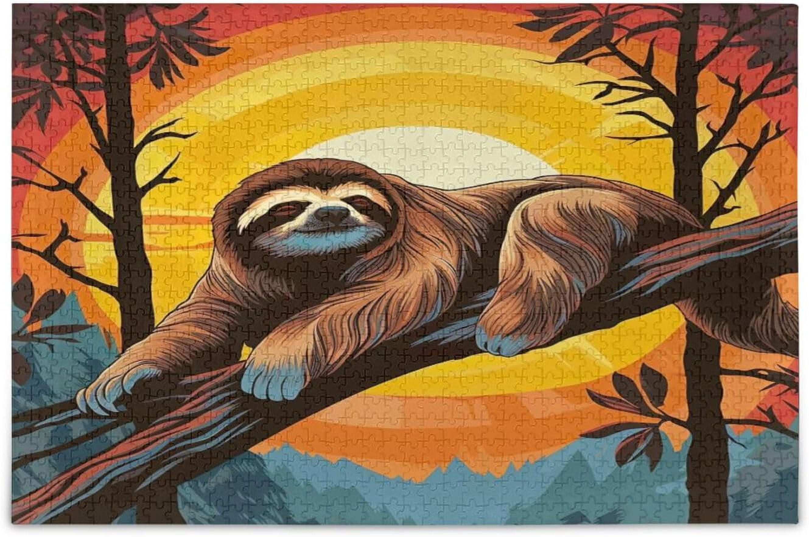 Sleeping Sloth Jigsaw Puzzles 1000 PiecesPuzzles for Adults Family Game ...