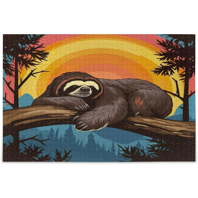 Sleeping Sloth Jigsaw Puzzles for Adults 1000 Pieces, Die-Cut Puzzle ...