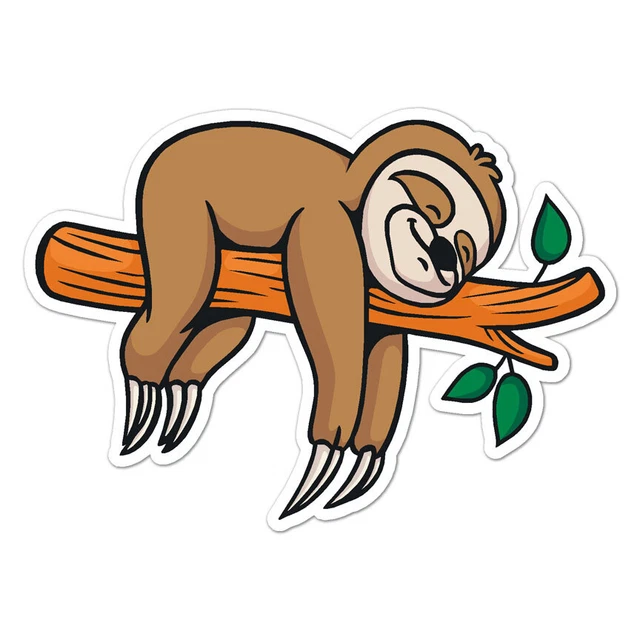 Sleeping Sloth Sticker Indoor Outdoor Phone Decal Water Bottle Stickers ...
