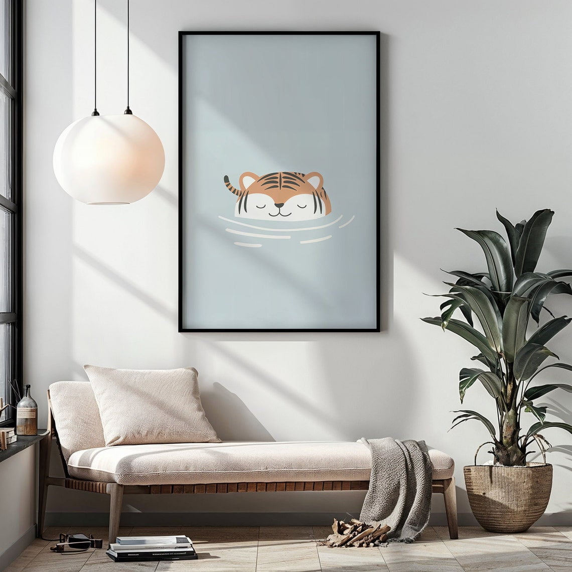 Sleeping Tiger Cub Nursery Wall Art, Kids Room Decor Animal Poster ...