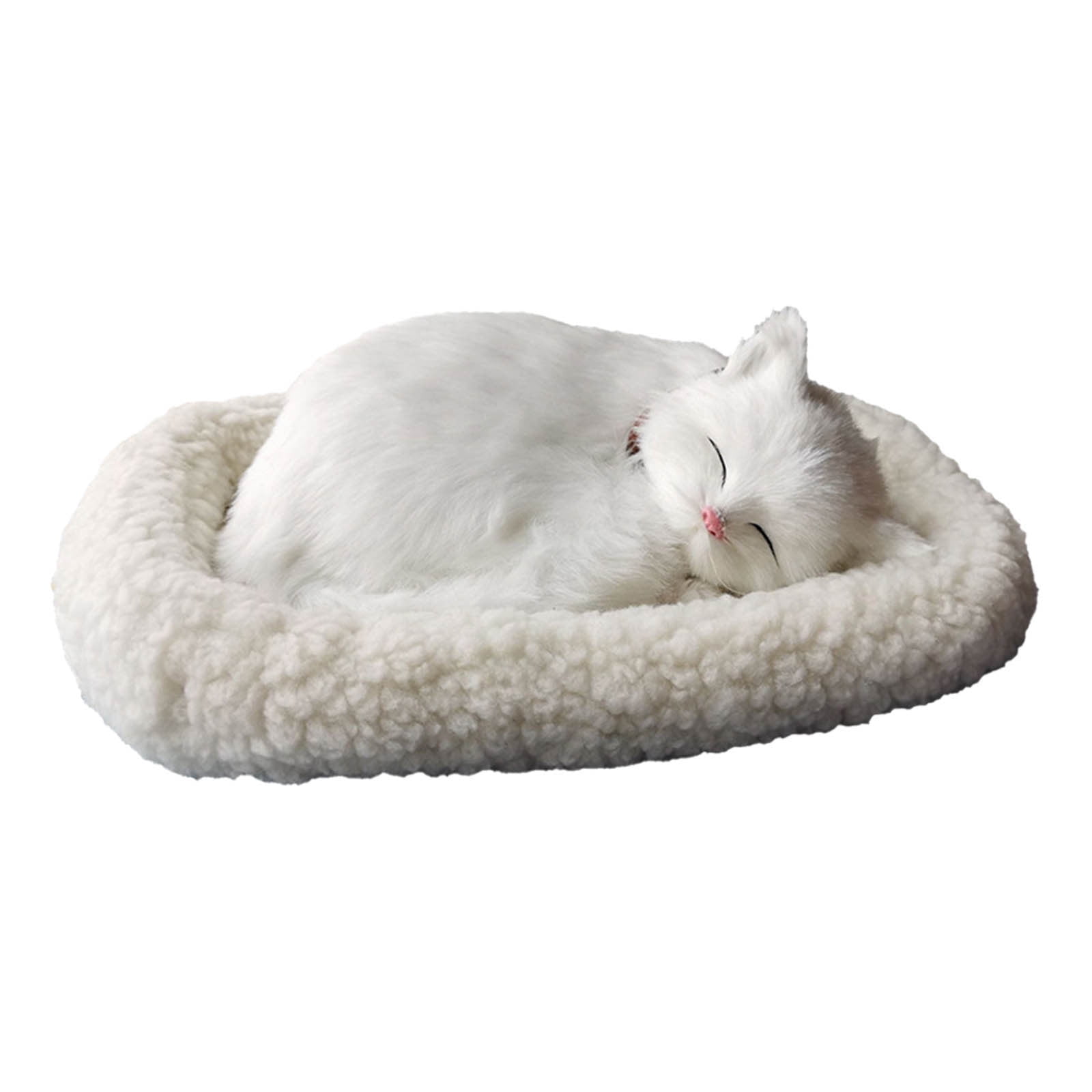 Sleeping Toy Cat Breathing Cuddly Cat Stuffed Animal Doll With Soft Mat ...