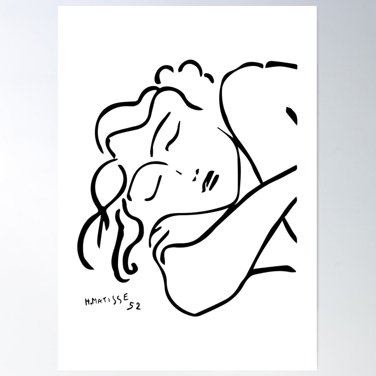 Sleeping Woman - Henri Matisse - Matisse Line Drawing Poster Wall Art ...