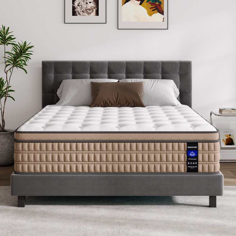 Sleepmax 12 Inch Queen Size Mattress, Medium Firm Memory Foam Hybrid ...