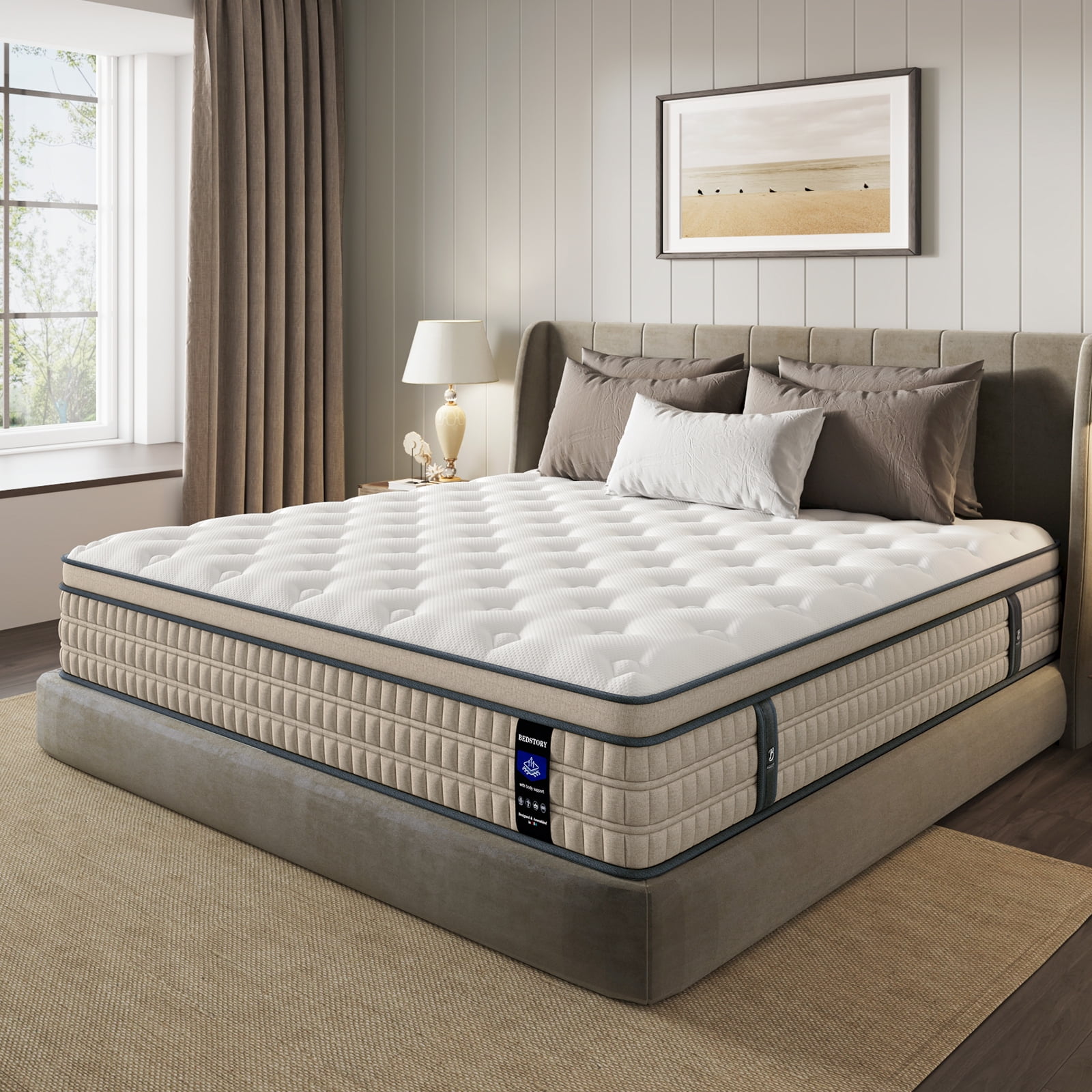Sleepmax 12 inch Twin Size Firm Hybrid Mattress, 365 Night Trial ...