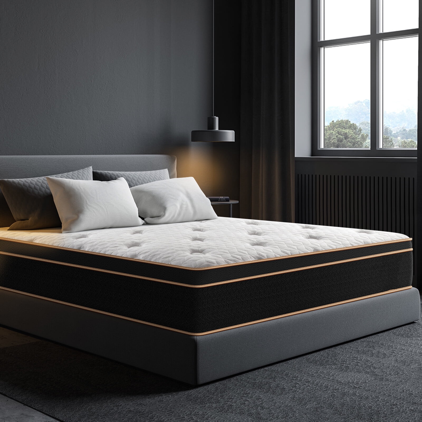 Sleepmax Dreams 14" King Medium-Firm Euro Top Hybrid Mattress with Gel ...