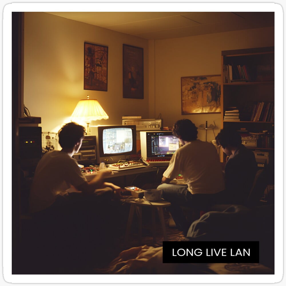 Sleepover Lan Party Retro Gamer Stickerphone Decal Water Bottle ...