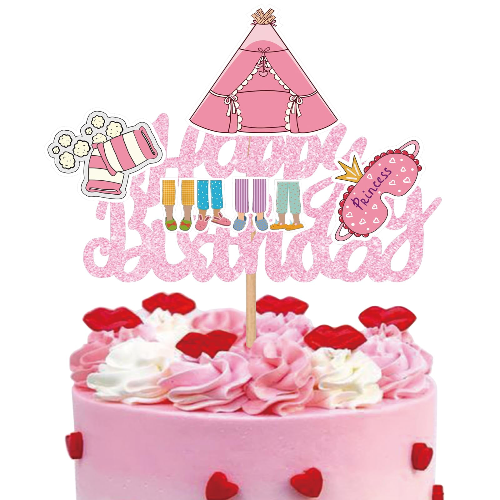 Sleepover Party Cake Toppers, Pink Slumber RST1 PaRty Decorations ...