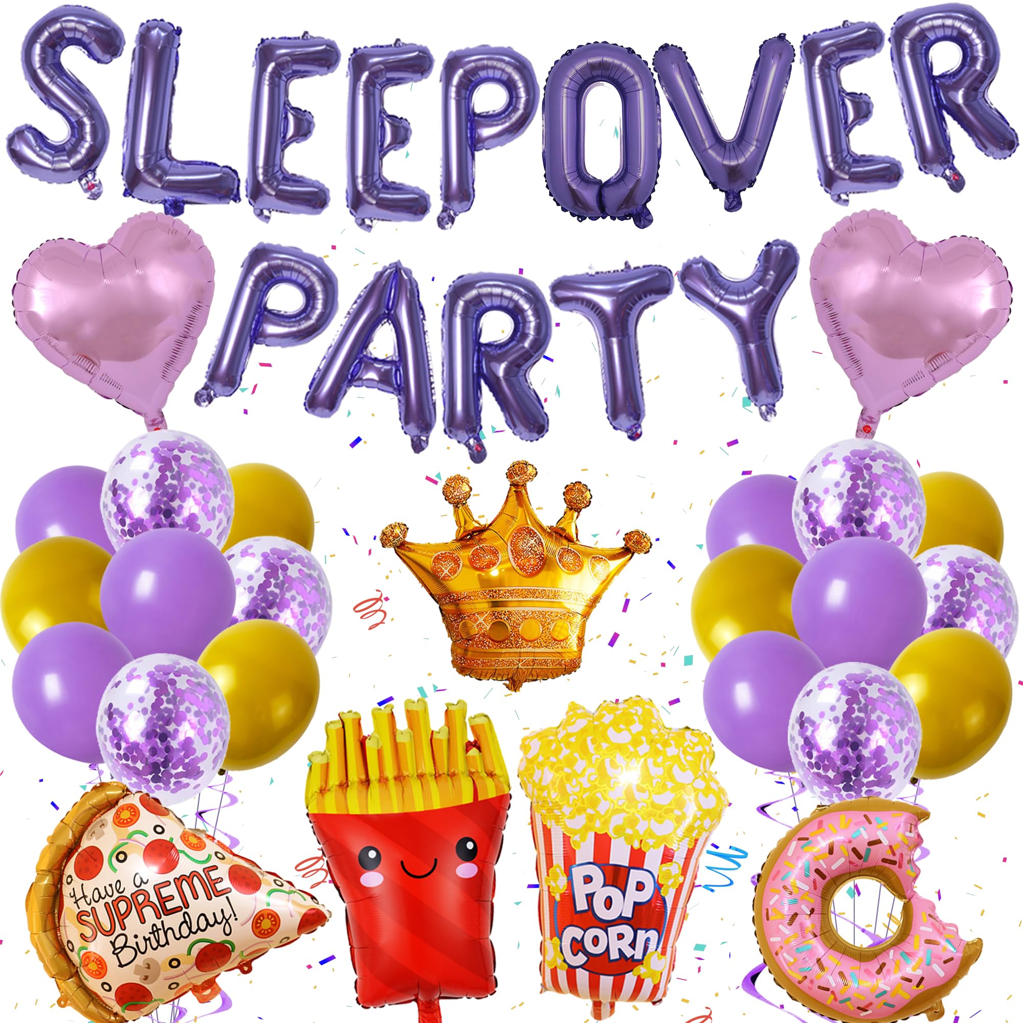 Sleepover Party Supplies CORNET for Girls - Purple Sleepover Party ...