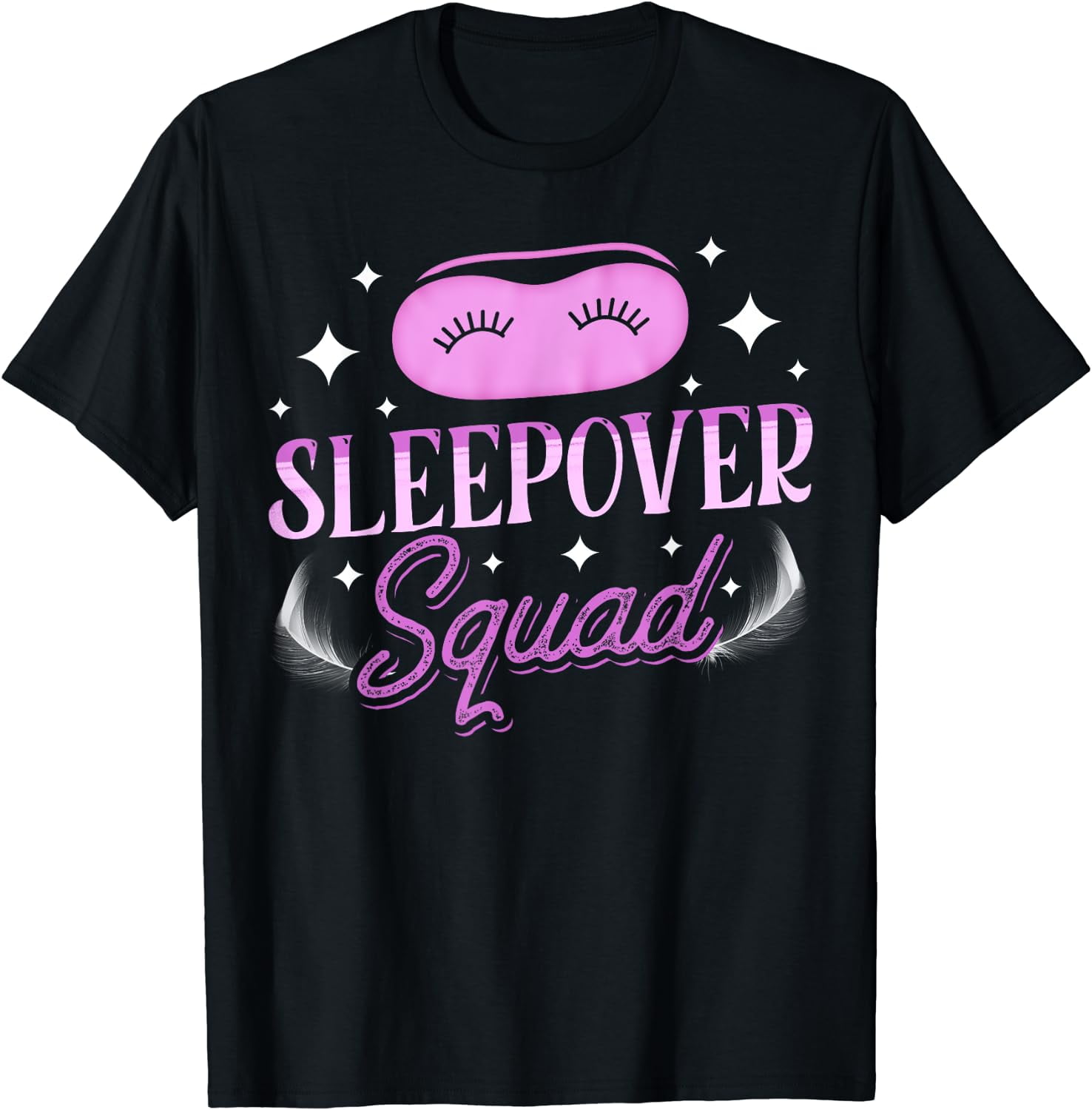 Sleepover Squad Cute Overnight Party Team T-Shirt Black - Walmart.com