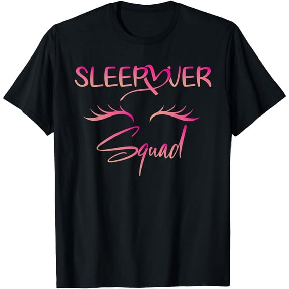 Sleepover Squad Girls Slumber Birthday Funny Party Jokes T-Shirt ...