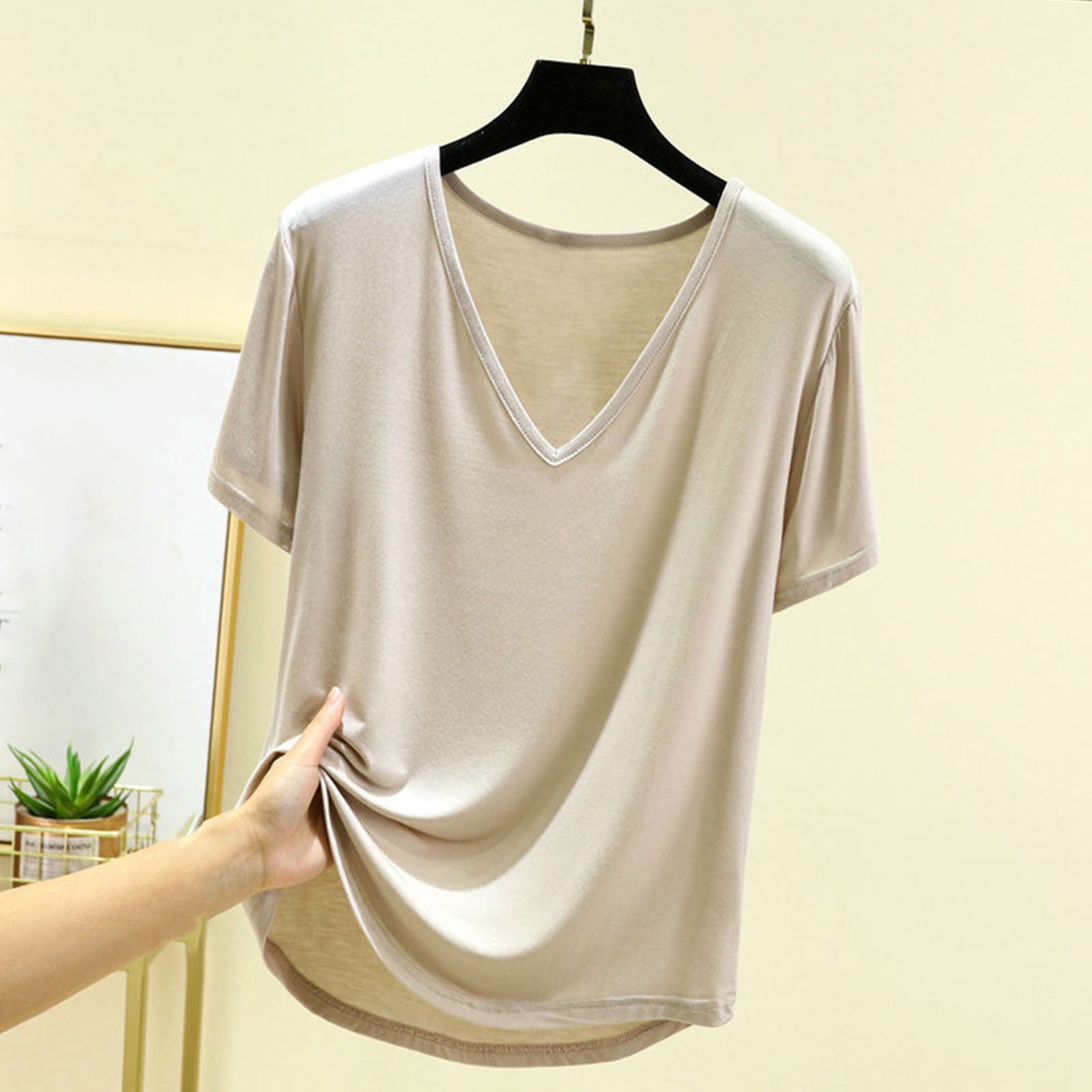 Sleepwear Pajama Tops for Women Soft Comfy Women Blouse Plain Casual ...