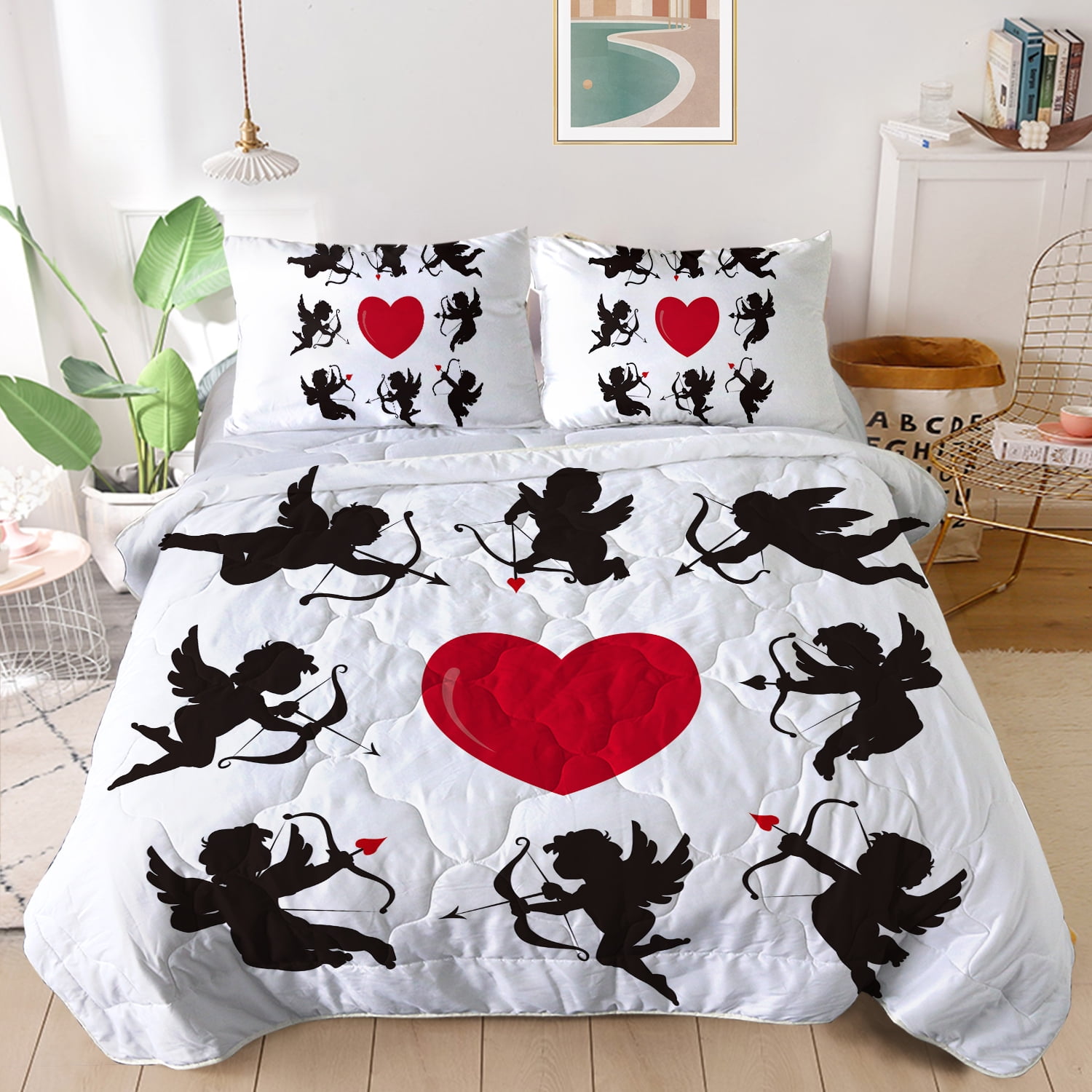 Sleepwish Love Comforter Set Twin, White Bedding Comfoter Sets, 3PC ...