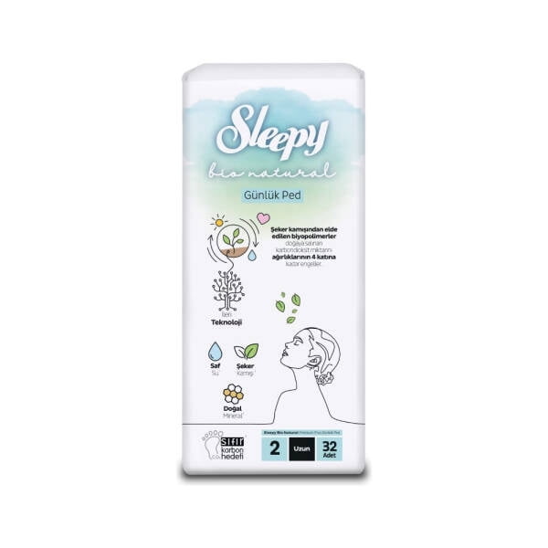 Sleepy Bio Natural Daily Pad 12 Long 32 Pieces - Walmart.com
