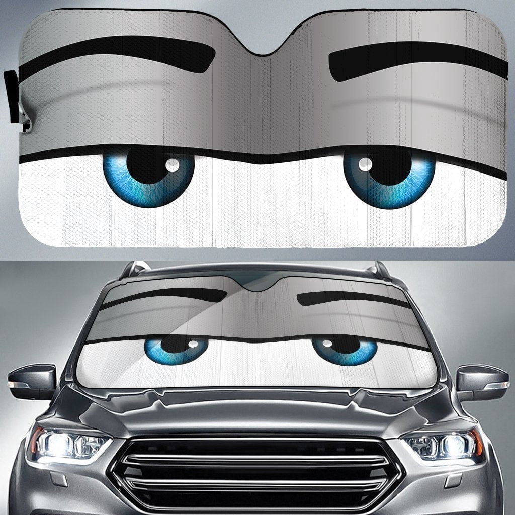 Sleepy Car Eyes Sun Shade Custom Car Accessories, Car Windshield, Auto ...