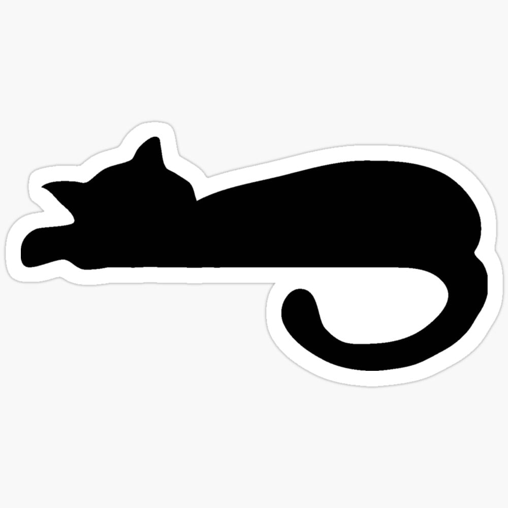 Sleepy Cat Sticker Phone Decal Water Bottle Stickers Car Decals, Laptop ...