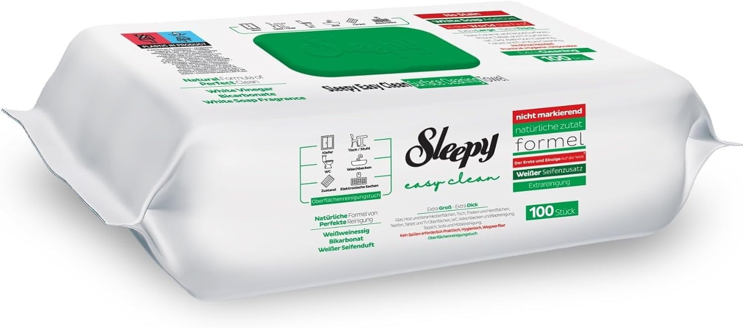 Sleepy Easy Clean Surface Cleaning Towel Wipes with White Soap Additive ...
