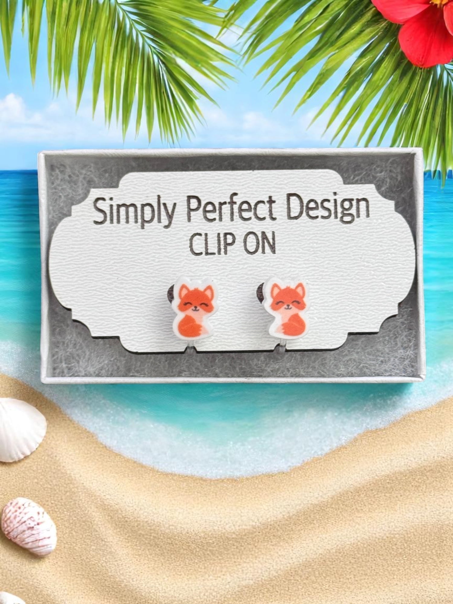 Simply Perfect Design Sleepy Fox Clip-On Earrings for Women and Girls ...