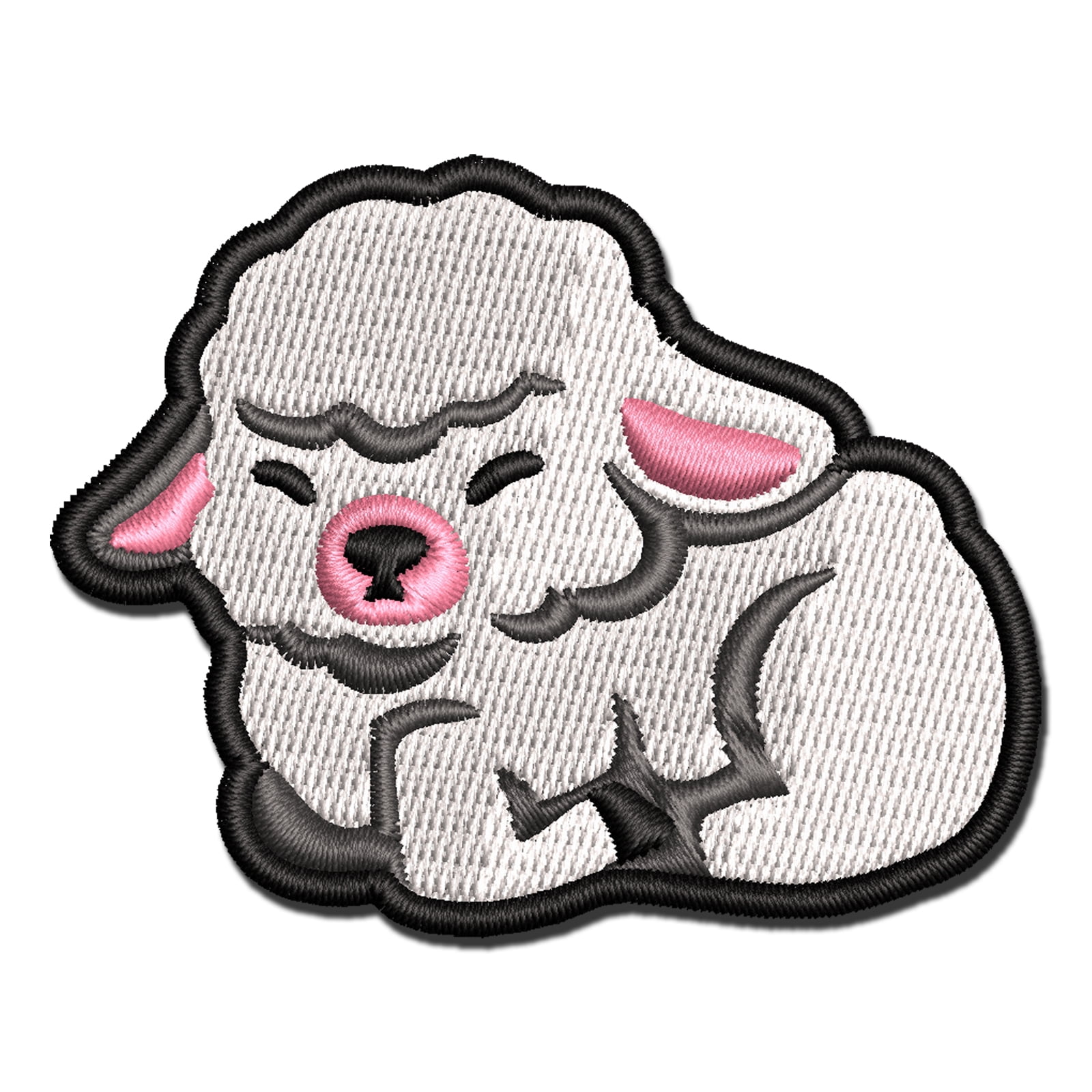 Sleepy Lamb Sheep Baby Applique Multi-Color Embroidered Iron-On Patch ...