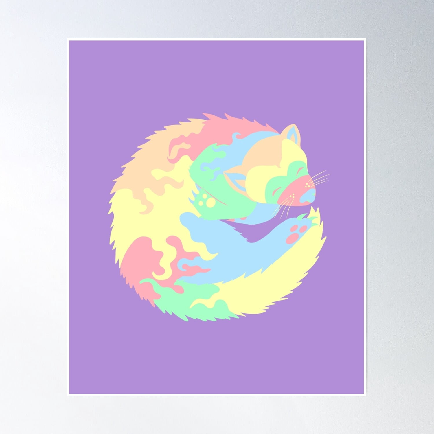 Sleepy Little Ferret: Tired Baby Animal Poster Wall Art, Modern Wall ...