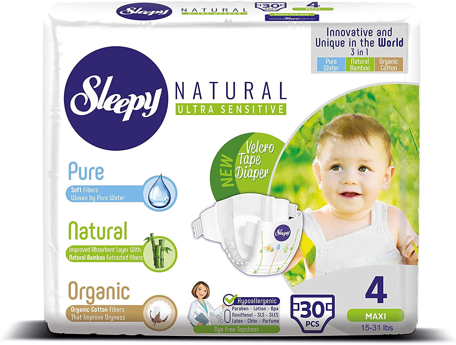 Sleepy Natural - Baby Diaper - 4|Maxi - Walmart.com