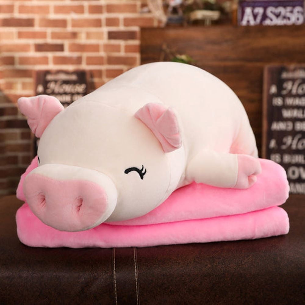 Sleepy Piggy Pig Pillow Plush 3D Stuffed Animal 50cm Sleepy Piglet ...