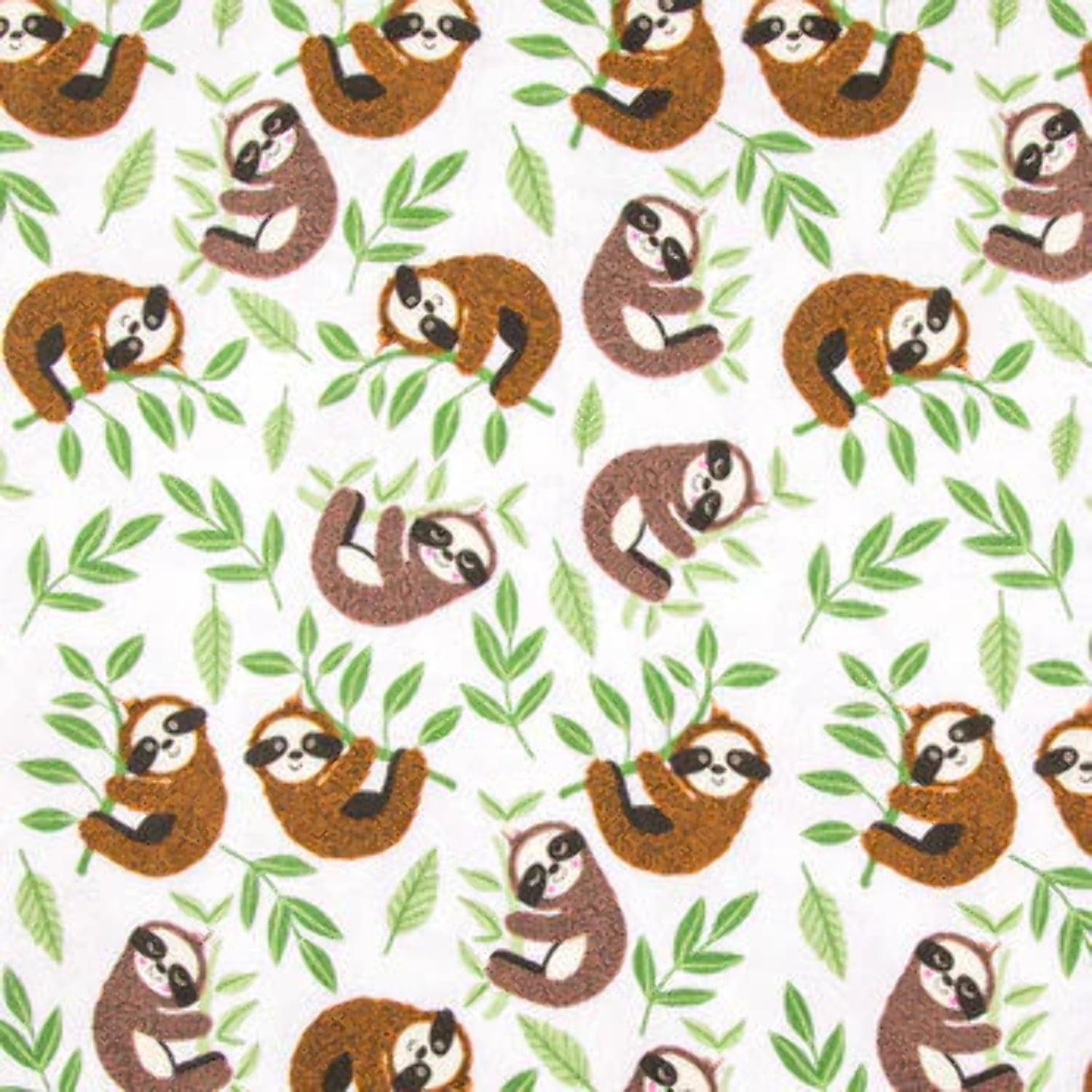 Sleepy Sloths Calico Flannel Fabric - Walmart.com