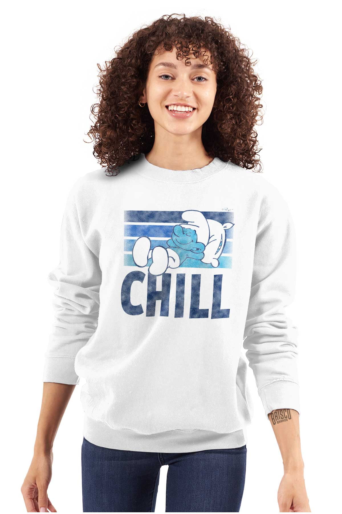 Sleepy Smurf 80s Cartoon Chillin Out Sweatshirt for Men or Women Brisco ...