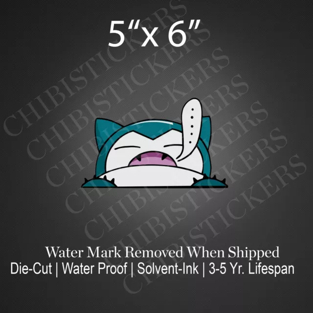 Sleepy Snorlax Pokemon Misty Squirtle Sticker Anime Vinyl Sticker ...