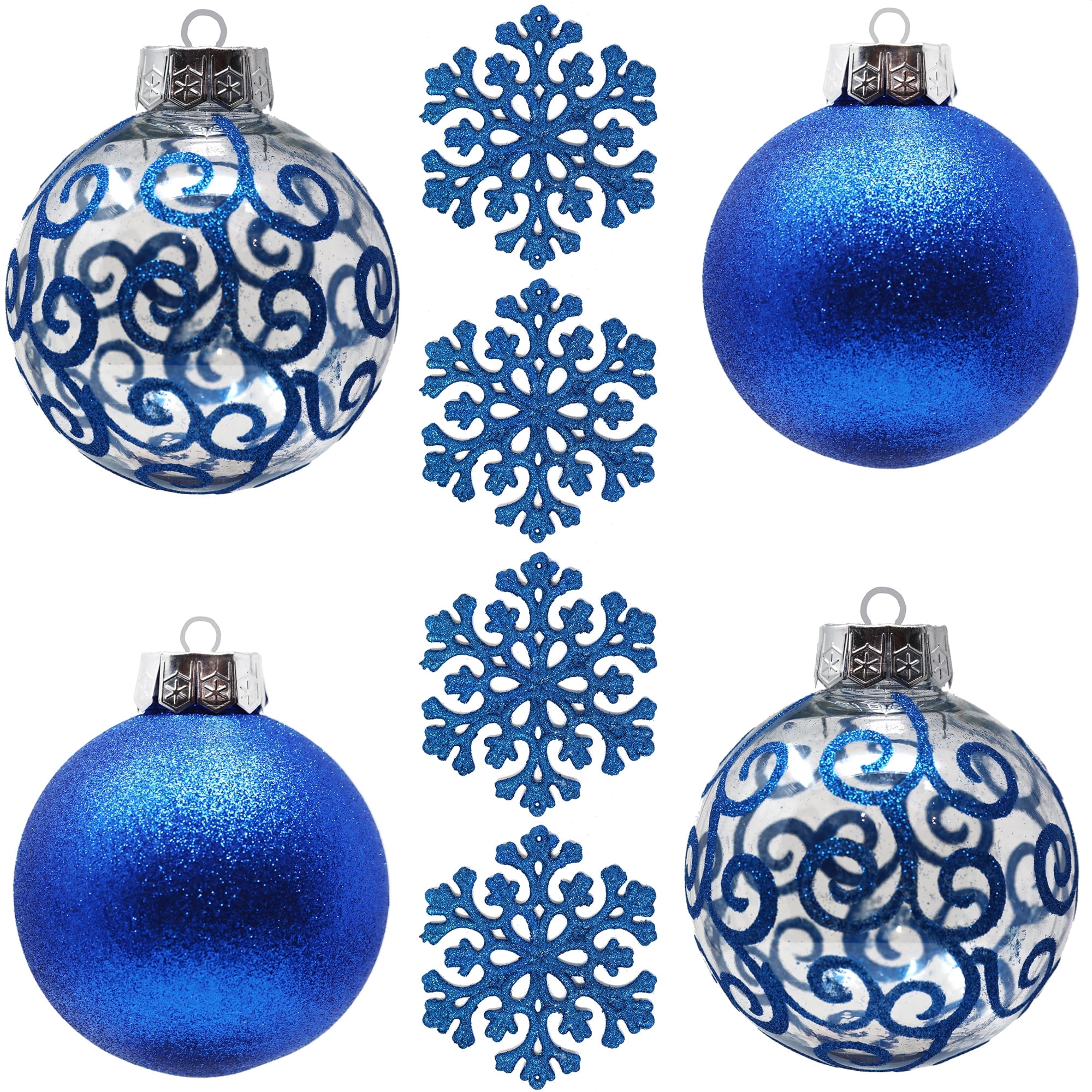 Sleetly Big Blue Christmas Tree Ornaments, Shatterproof, Durable, 4.72 ...