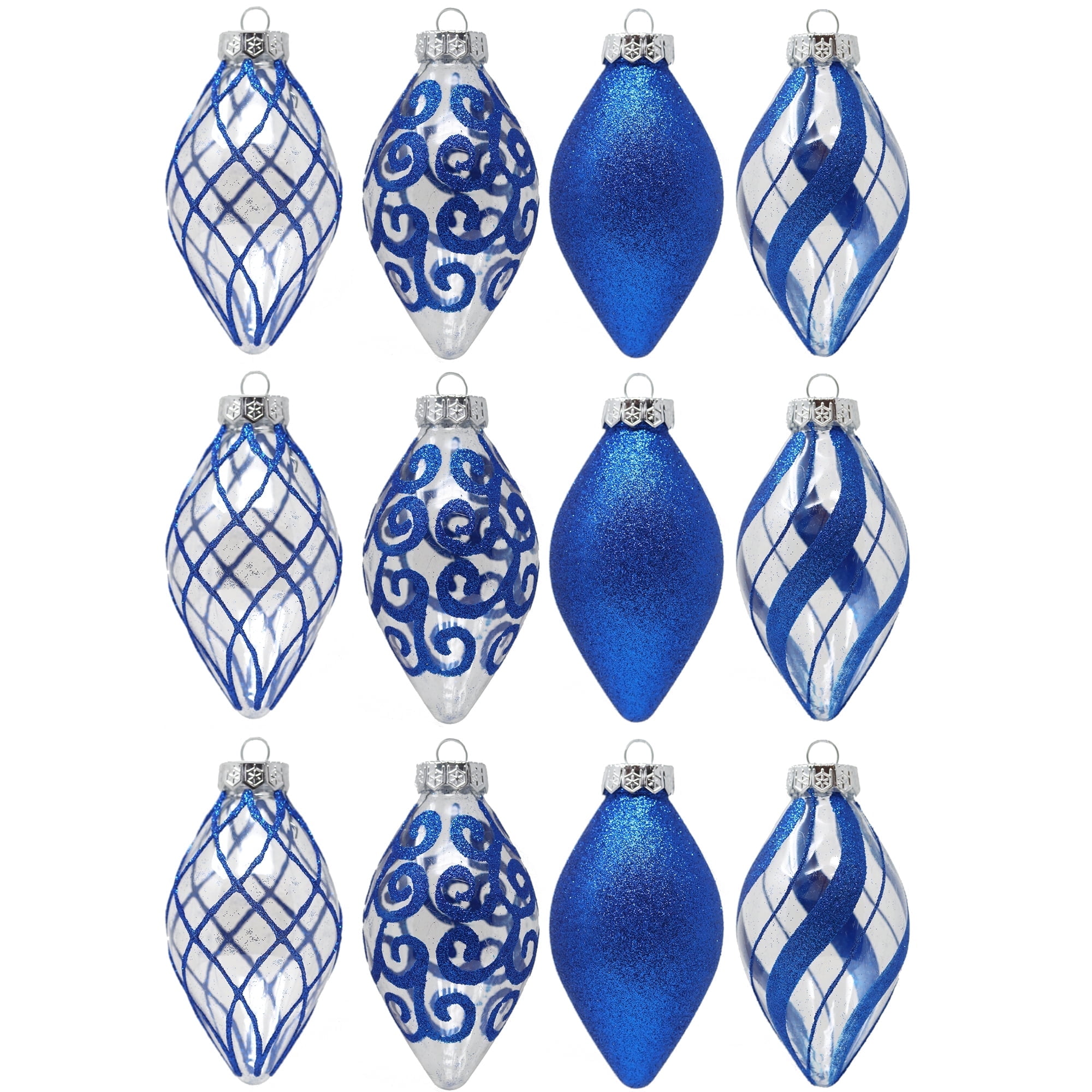 SLEETLY 12pk Christmas Tear Drop Finial Hanging Pendant Ornaments for ...